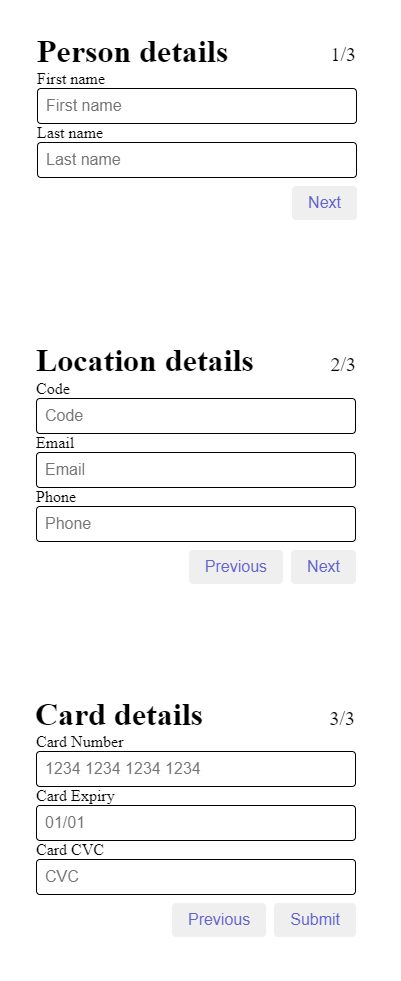 React Multistep Form With Validation